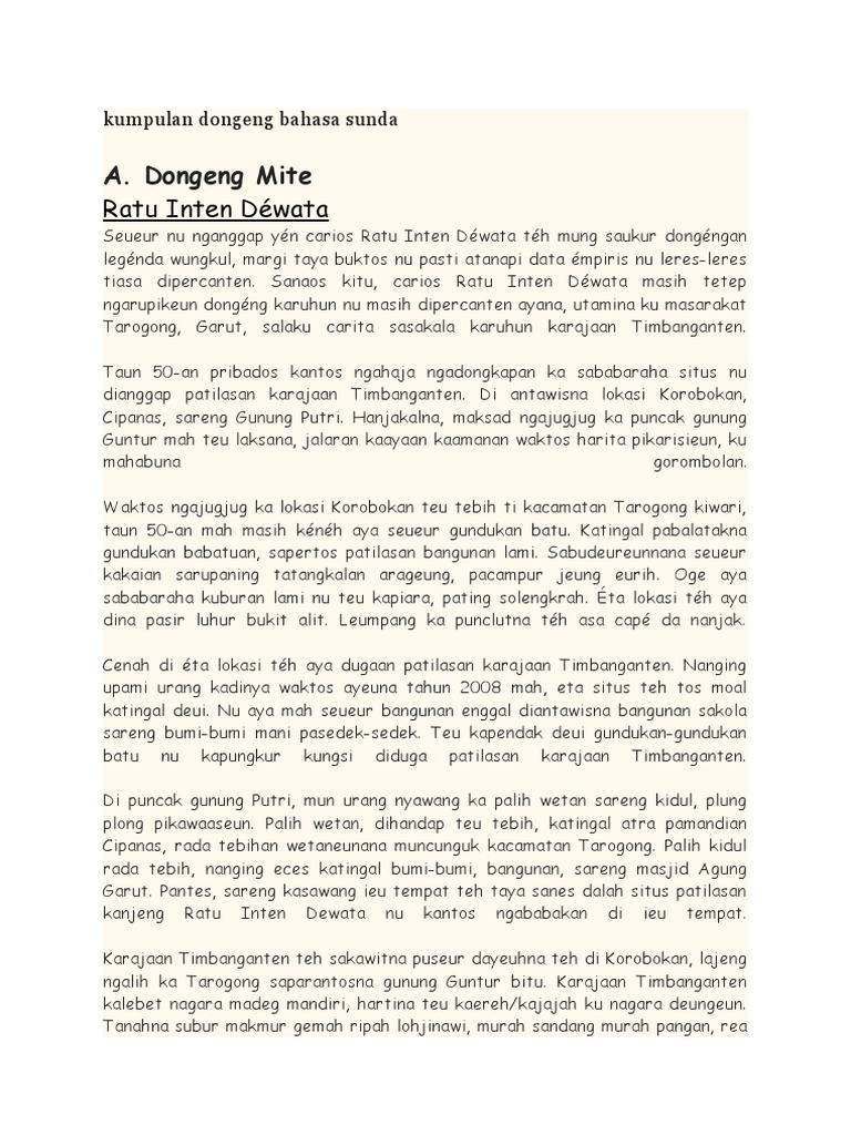 Kumpulan Dongeng Bahasa Sunda | PDF