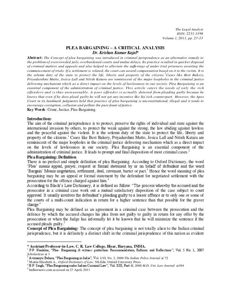 Understanding Plea Bargaining Concepts | PDF | Plea Bargain | Plea