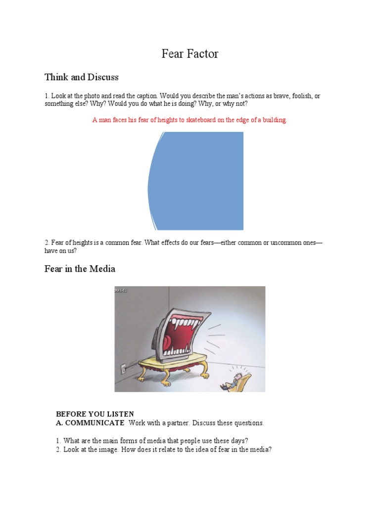 Fear Factor Worksheet | PDF | Phobia | Psychology