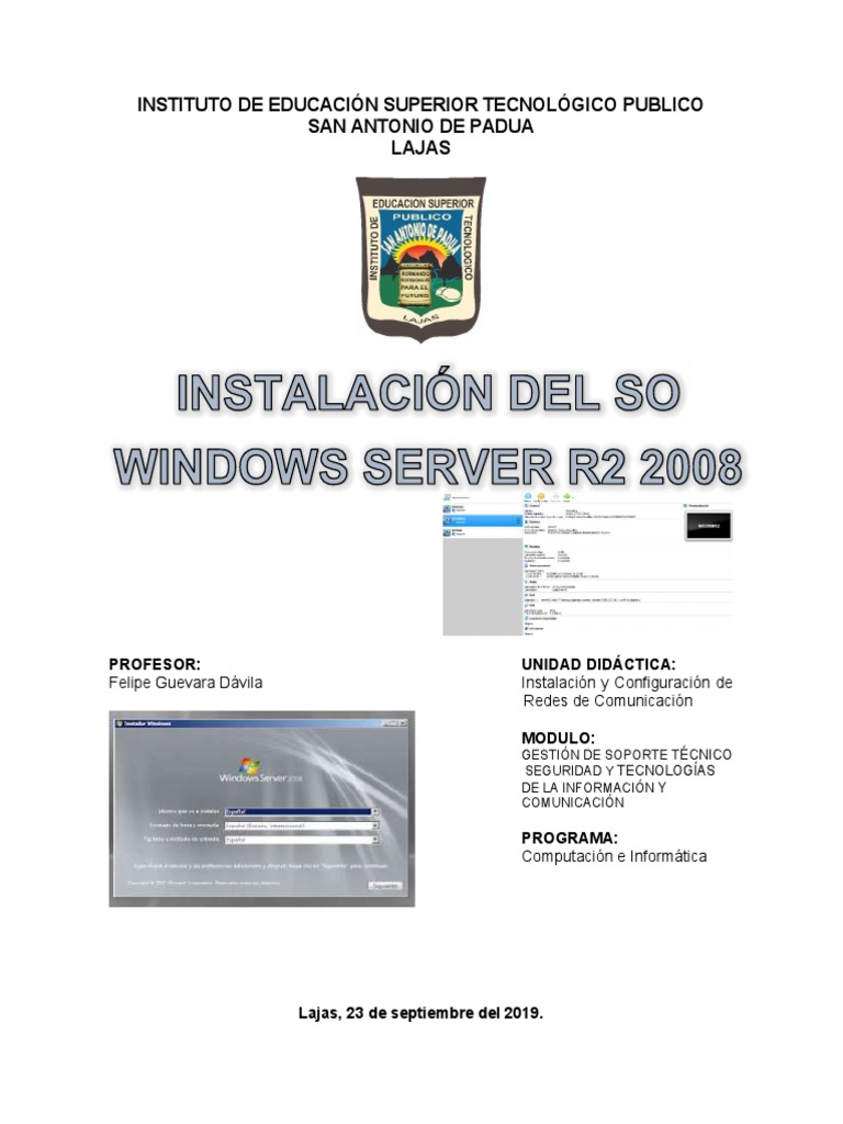 Tema4 Instalacion SO Windows SeverR2 2008 | PDF | Microsoft Windows | Windows Server 2008