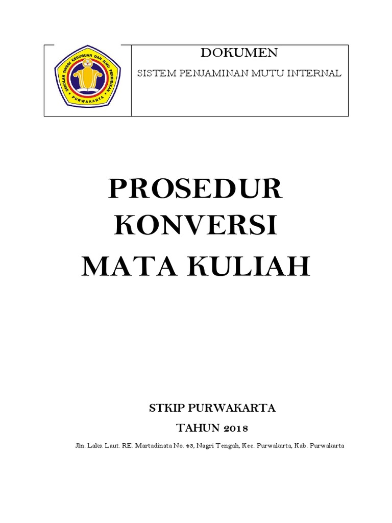 Prosedur Konversi Mata Kuliah Stkip Purwakarta | PDF