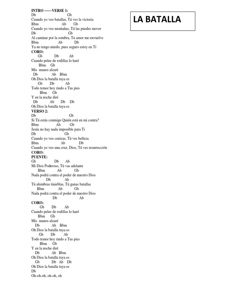 La Batalla: Canción de Fe y Victoria | PDF
