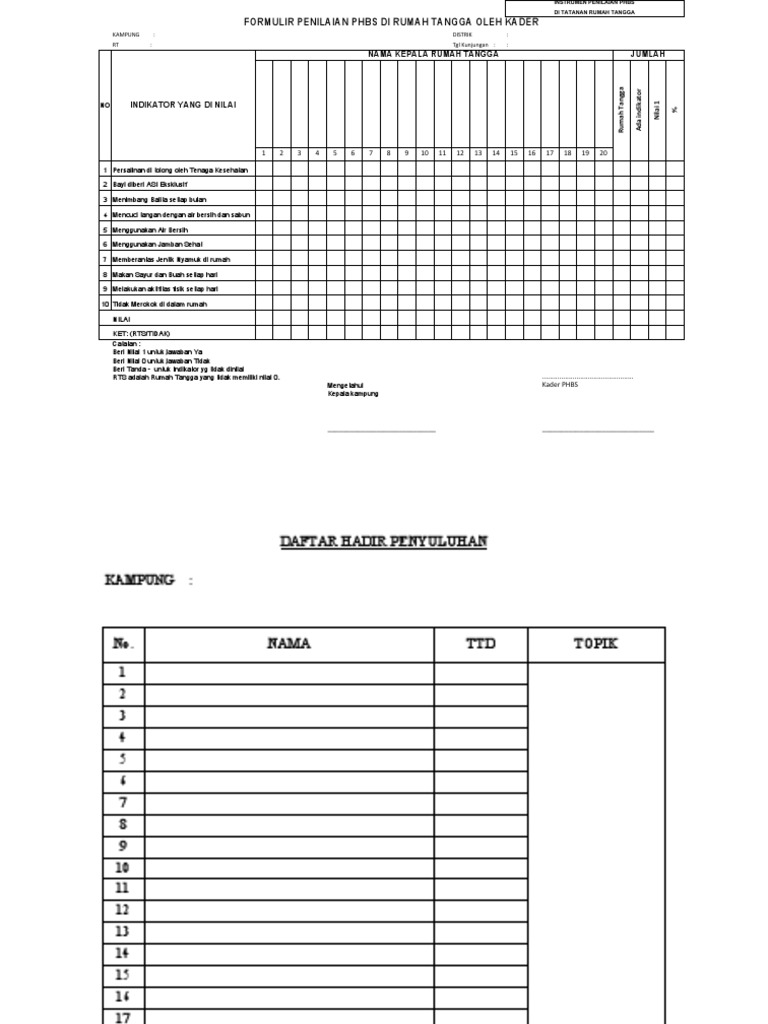 Form Phbs Dan Isrs | PDF
