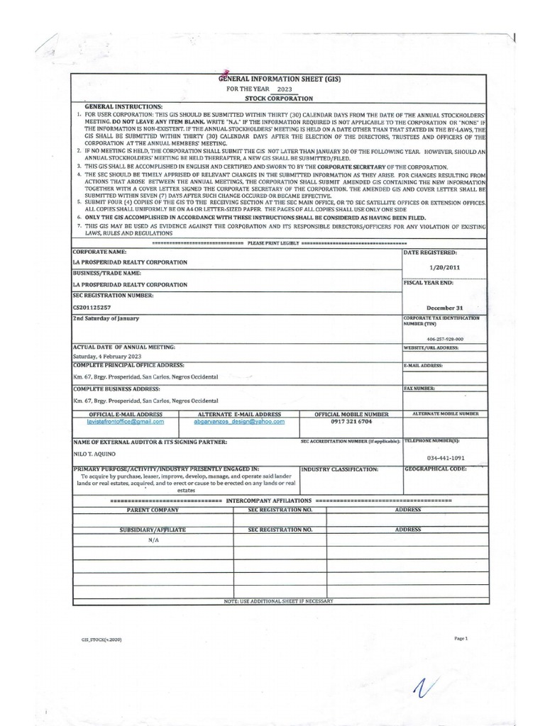 Gis Form 2023 Printable Forms Free Online
