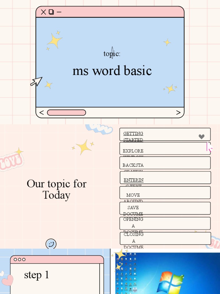 Ms Word Basic: Topic | PDF | Microsoft Word | Window (Computing)