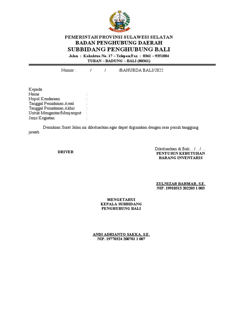 Format Surat Jalan | PDF