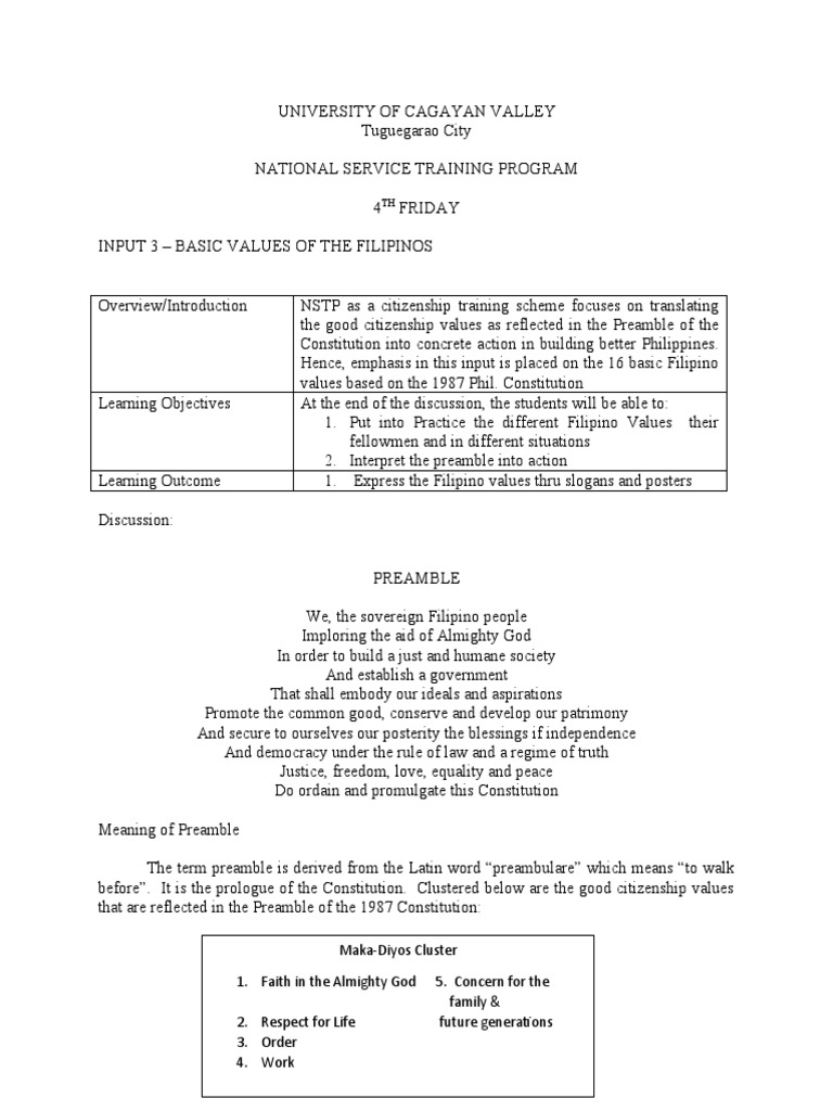 NSTP Module 4th - VALUES EDUCATION | PDF | Love | Prophets And ...