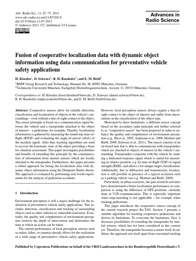 Fusion Of Cooperative Localization Data With Dynam Pdf Kalman