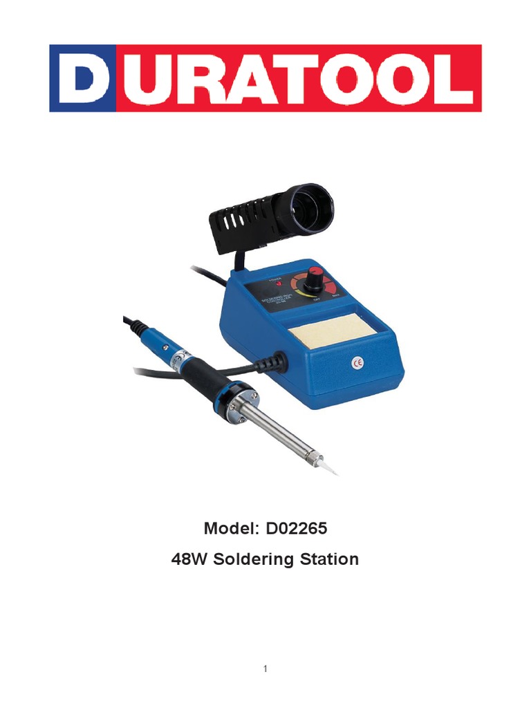 Duratool D02265 Soldering Station | PDF | Soldering | Iron