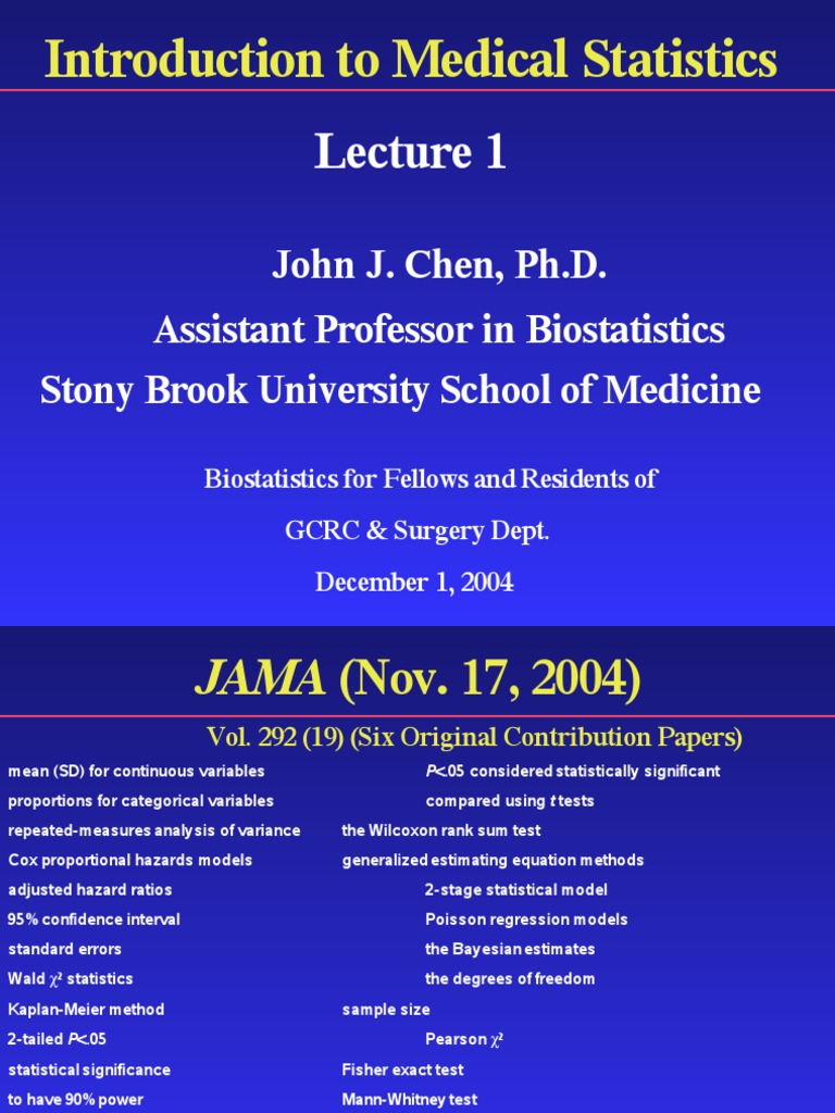 Statistics in Medicine | PDF | P Value | Type I And Type Ii Errors