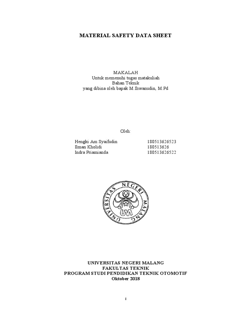 Pentingnya MSDS dalam Bahan Teknik | PDF