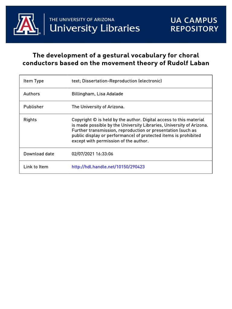 The Development of A Gestural Vocabulary For Choal Conductors Based On ...