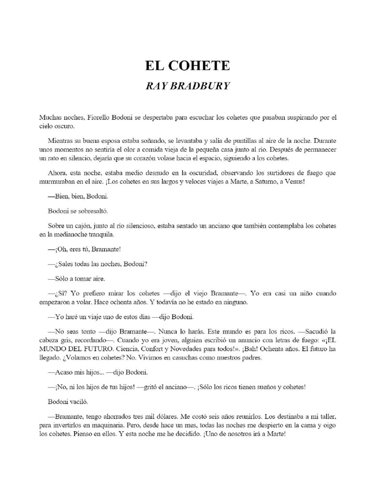 El Cohete Ray Bradbury | PDF