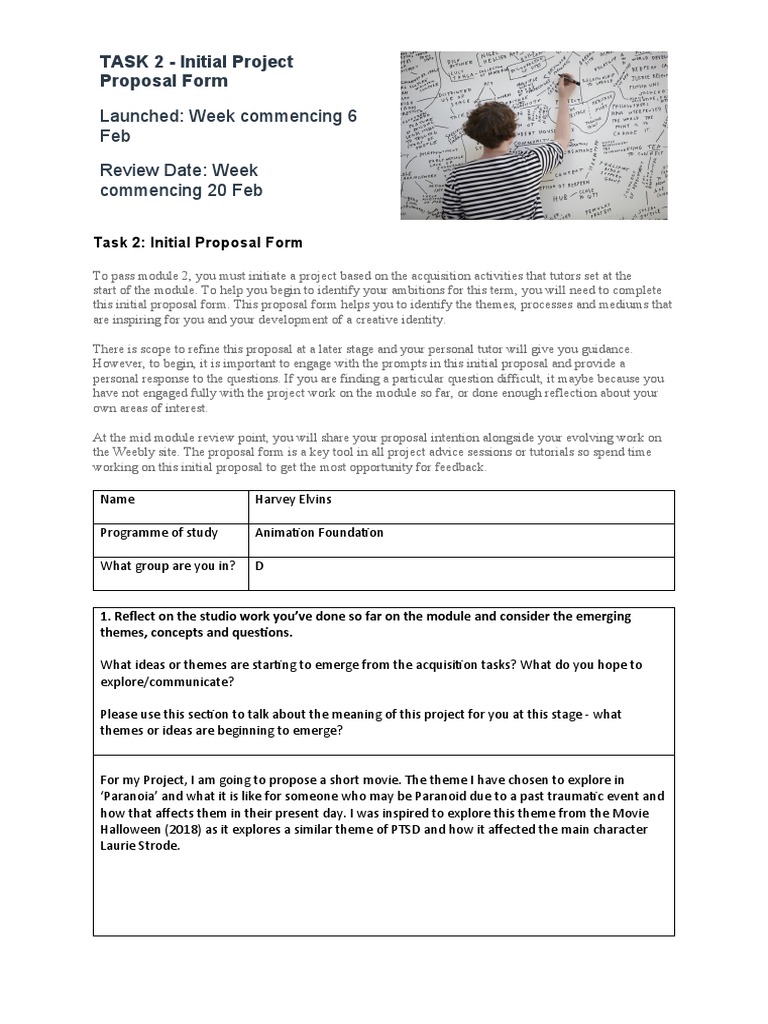 Initial Proposal Form Harvey Elvins 2023 | PDF | Paranoia | Understanding