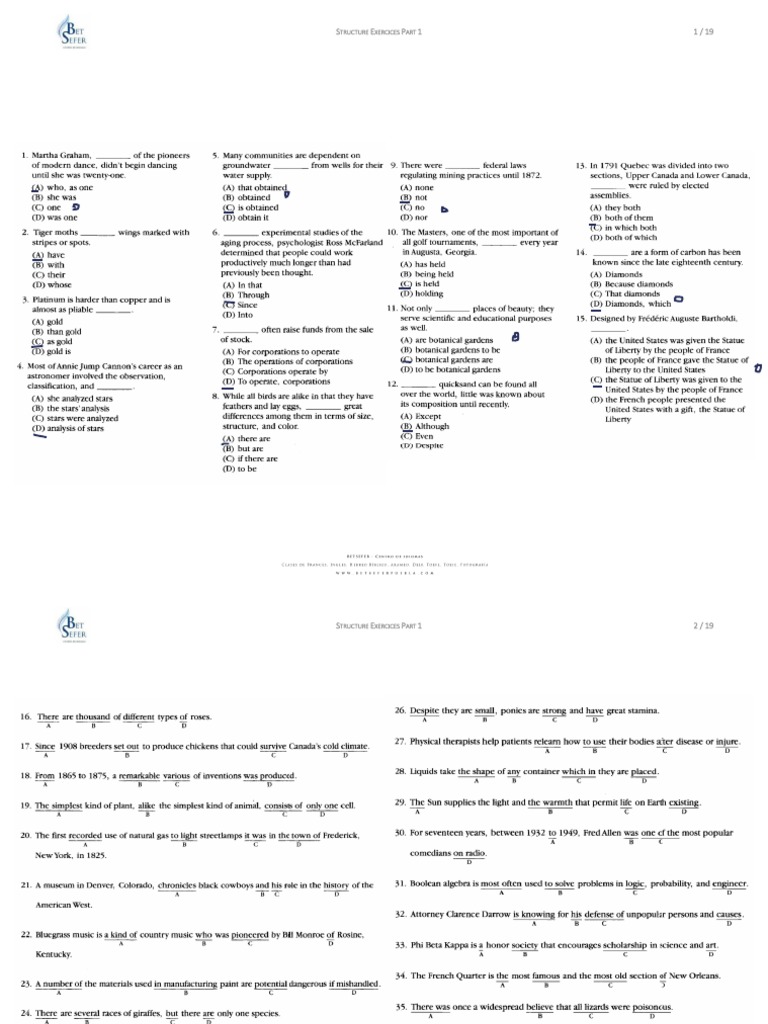 Structure Exercises Part 1: A Comprehensive Guide to Building Strong Foundations | PDF