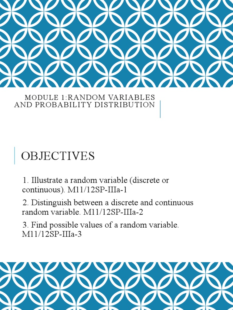 Random Variables and Distribution MODULE 1 | PDF | Probability Distribution | Random Variable
