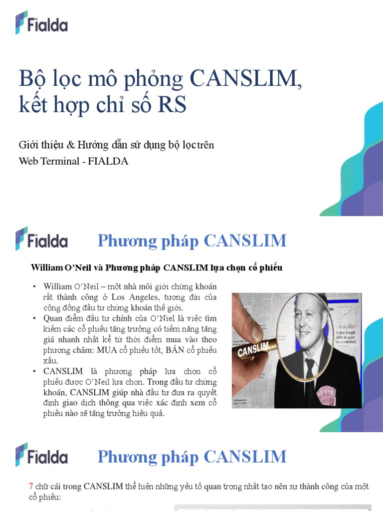 Bộ lọc CP - CANSLIM KẾT HỢP RS | PDF