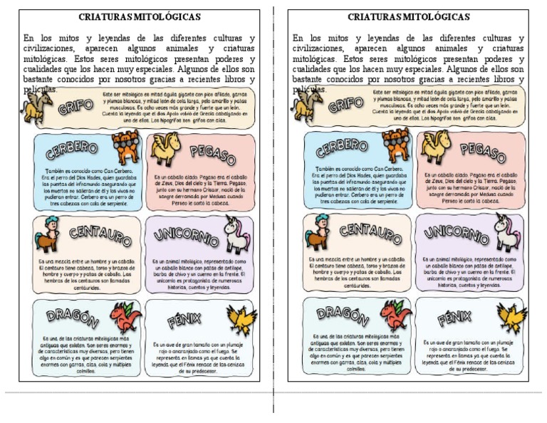 Criaturas Mitológicas | PDF