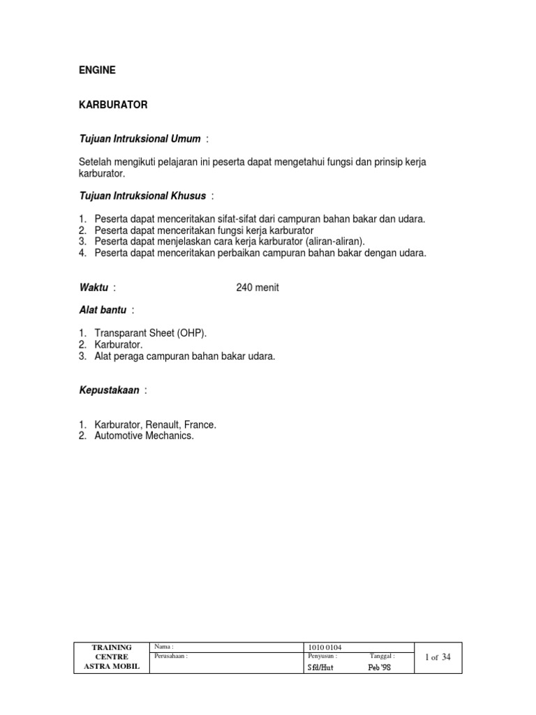 KARBURATOR | PDF
