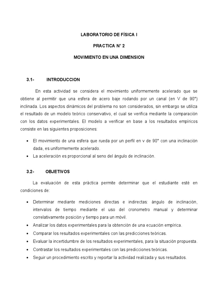 Lab Fisica 1 Practica 2 | PDF | Medición | Gravedad Lab Fisica 1 Practica 2 | PDF | Medición | Gravedad