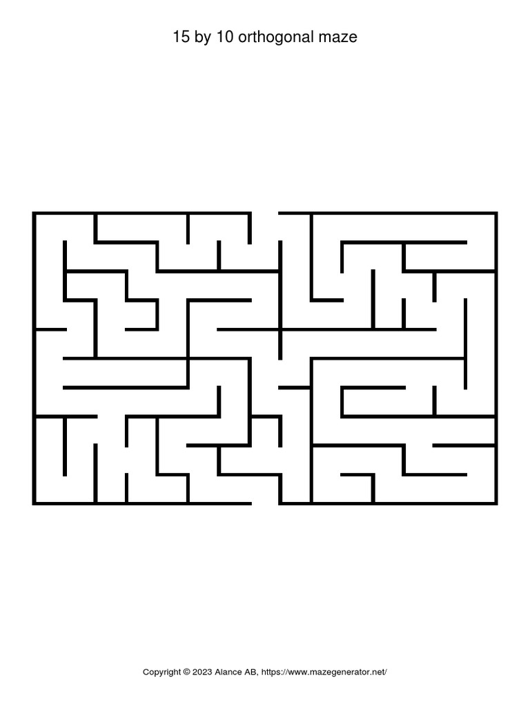 15 by 10 Orthogonal Maze | PDF