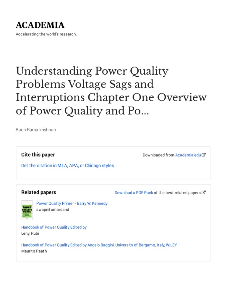 Power Quality | PDF | Electrical Engineering | Electricity