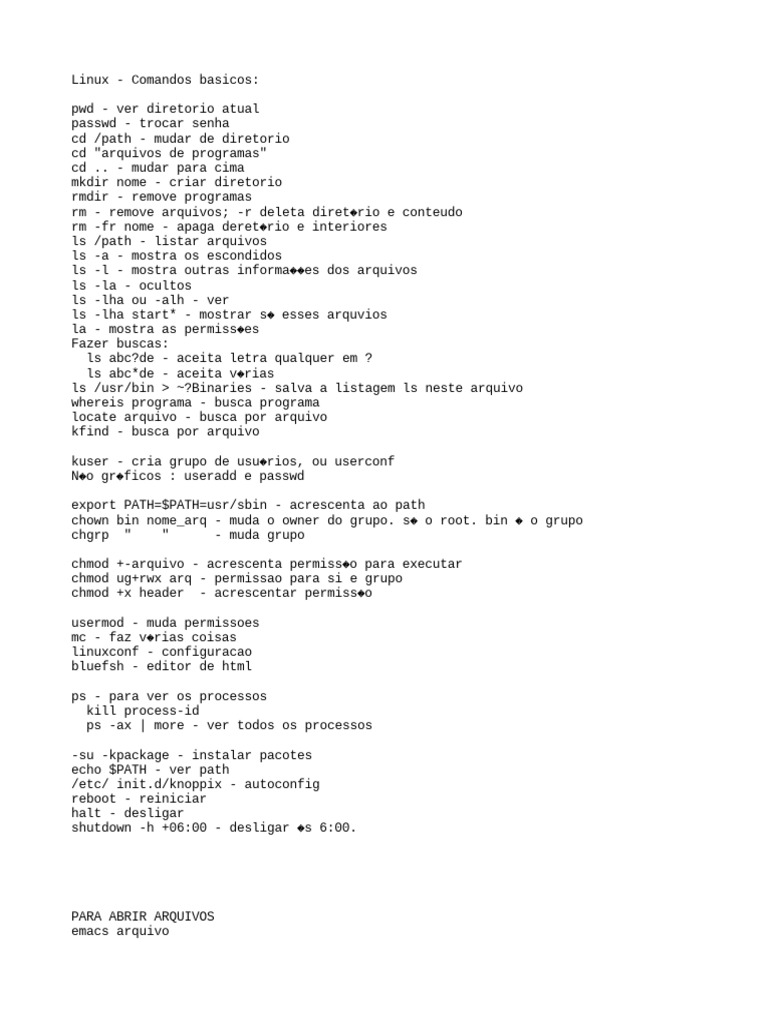 Comandos Linux | PDF | Software gratuito | Informática
