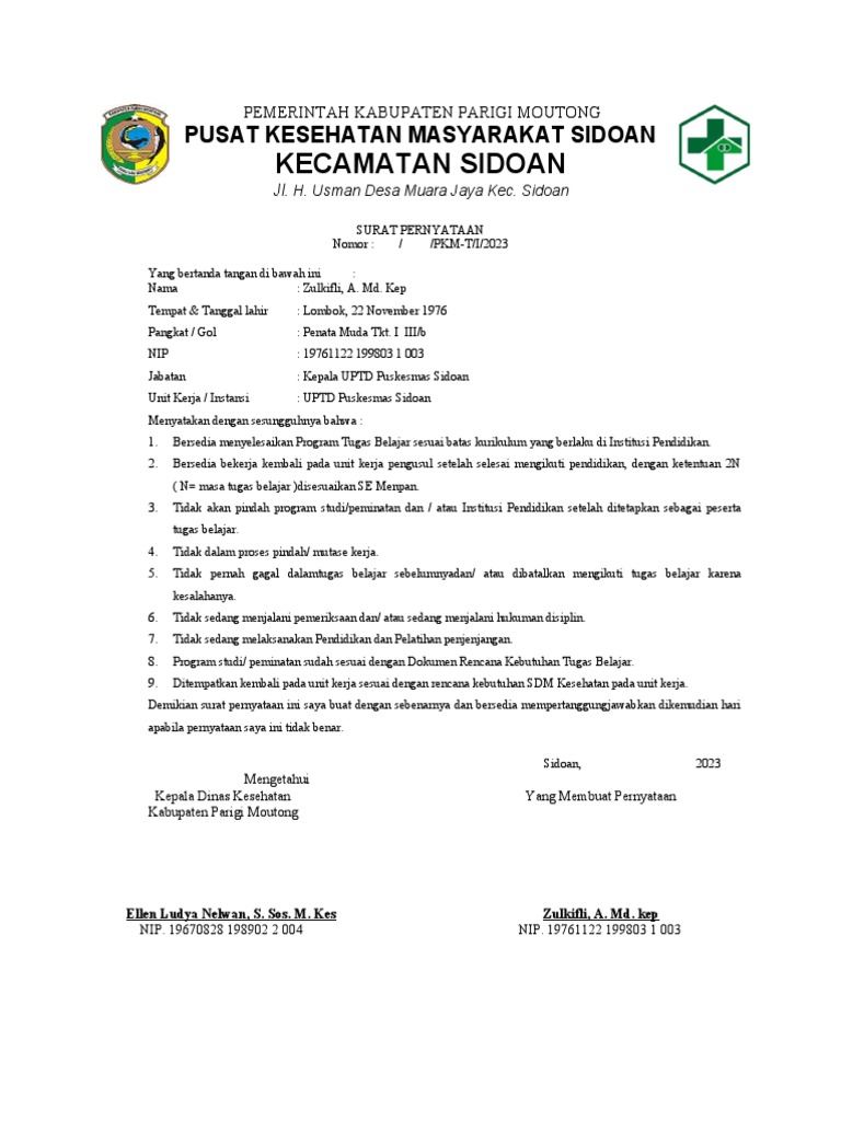 Surat Pernytaan | PDF