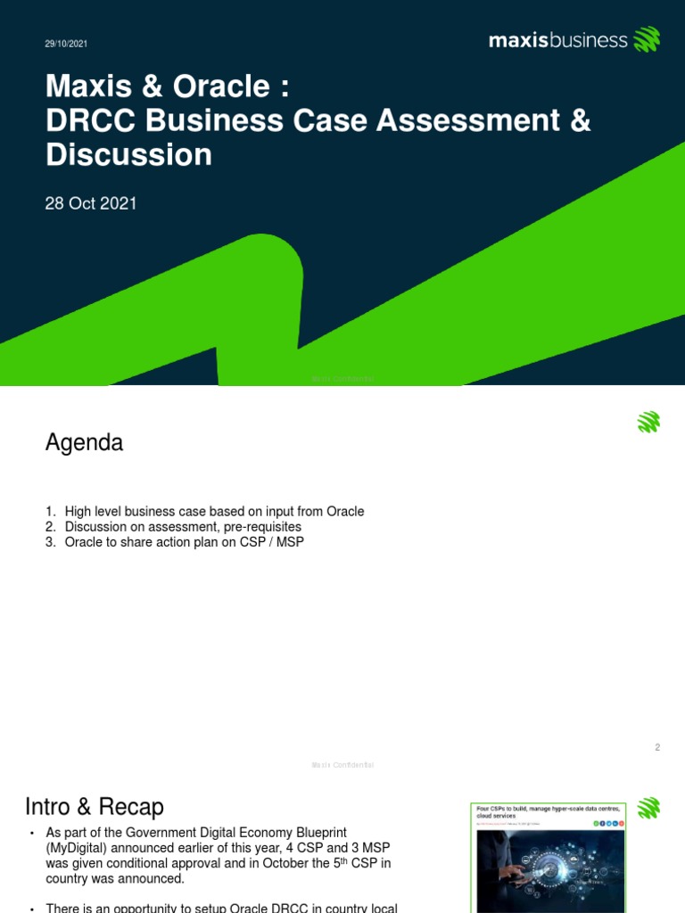 MAXIS FILE - Oracle DRCC Business Case Discussion 28 Oct 2021 | PDF | Cloud Computing | Oracle ...