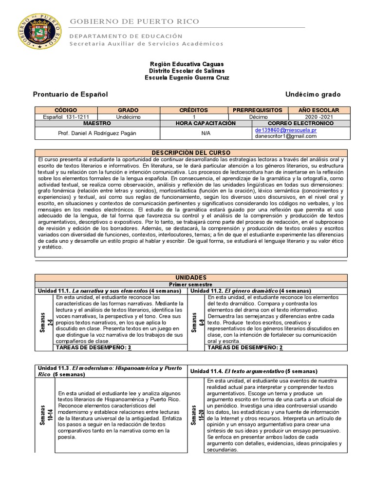 Español-11- Sr. Joaquín Masoller Santiago | PDF | Poesía | Gramática
