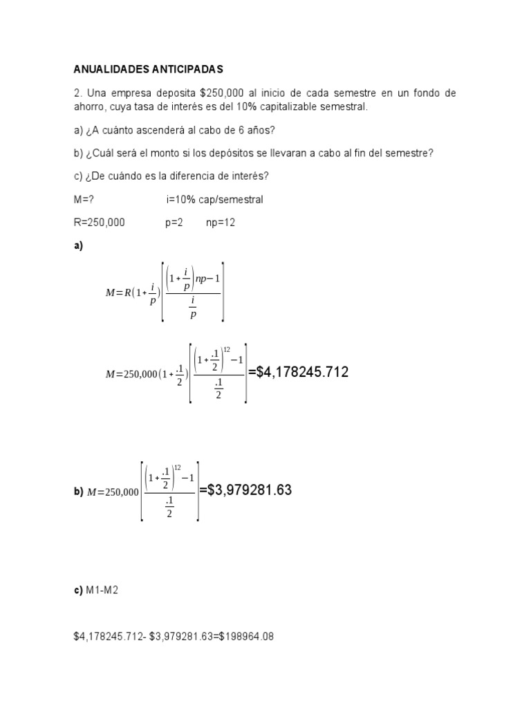 Anualidades Anticipadas | PDF | Economias | Dinero