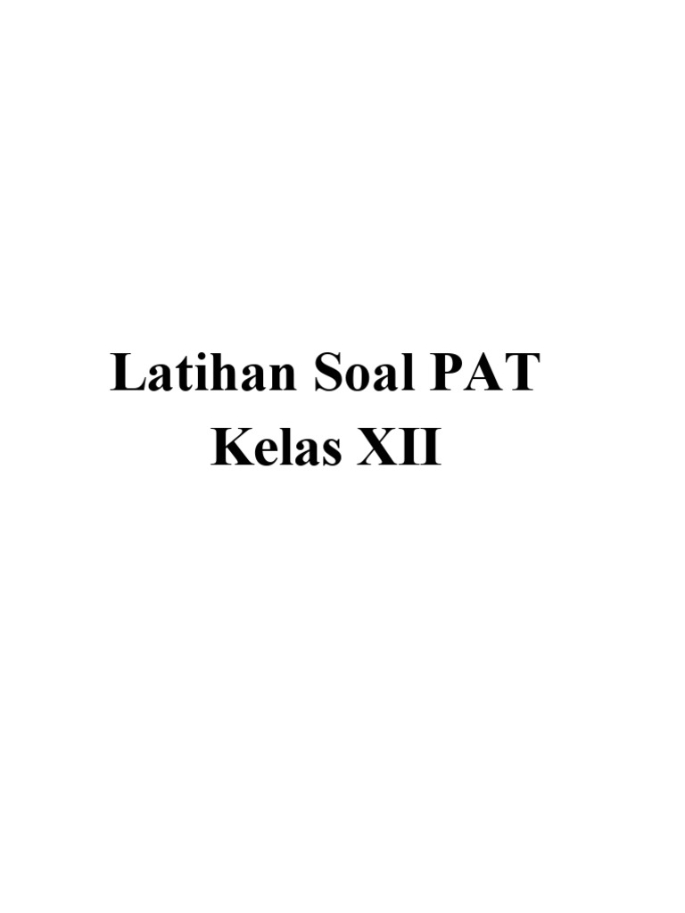 Latihan Soal PAT | PDF