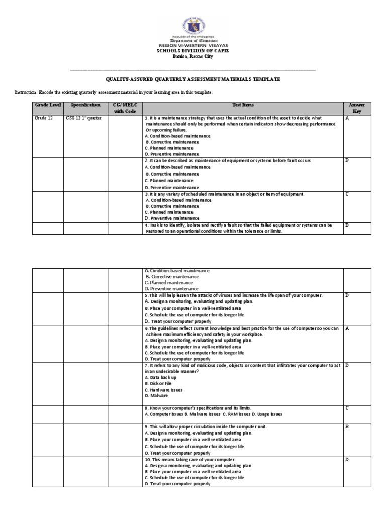 Quarter 3 CSS 12 Examination | PDF | Software | Programming