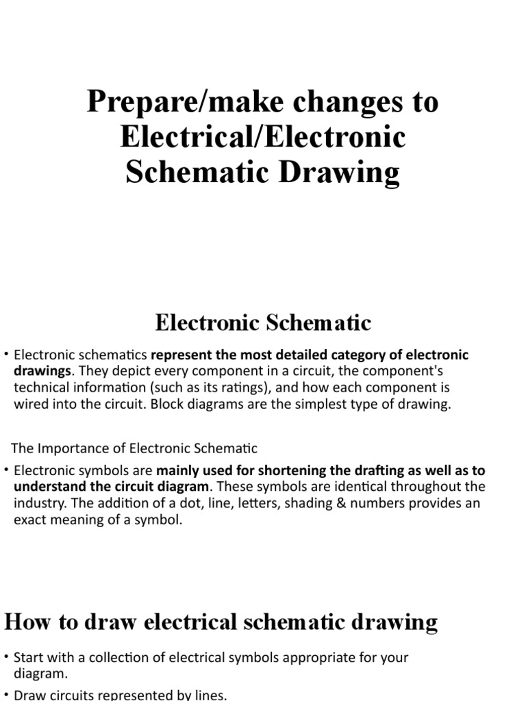 Prepare/make Changes To Electrical/Electronic Schematic Drawing | PDF