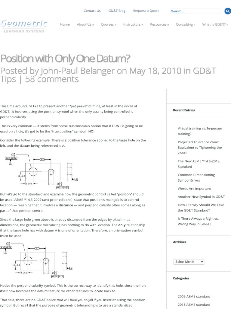 Position With Only One Datum | PDF