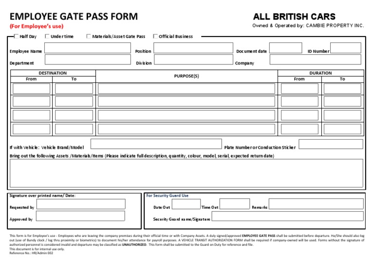 Employee Gate Pass Protocol | PDF | Government