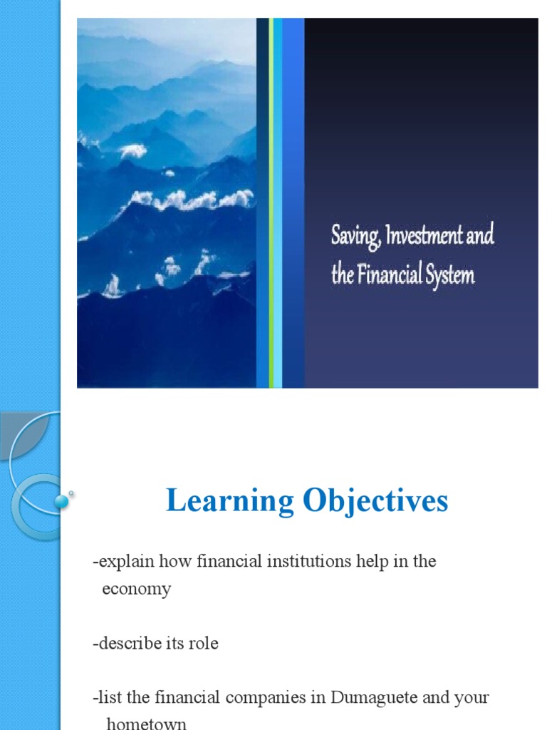 Savings, Investment and Financial System (Macroeconomics) | PDF