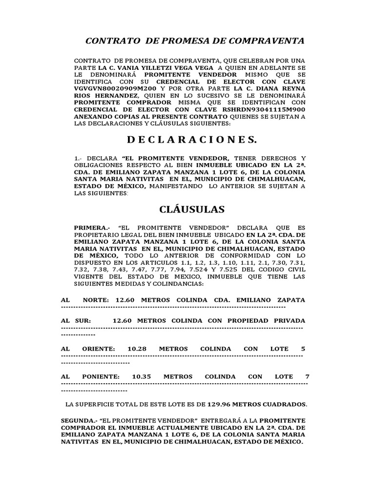Contrato de Promesa de Compraventa | PDF | Conceptos legales | Ley común