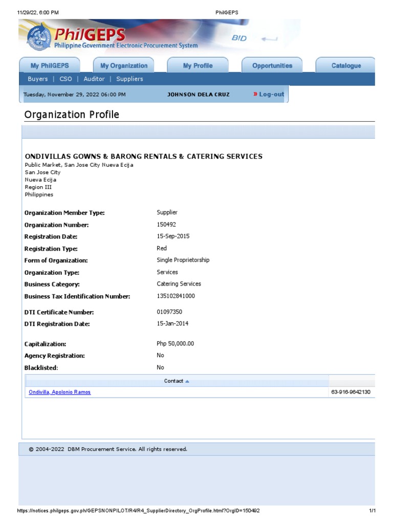 PhilGEPS Ondivilla | PDF