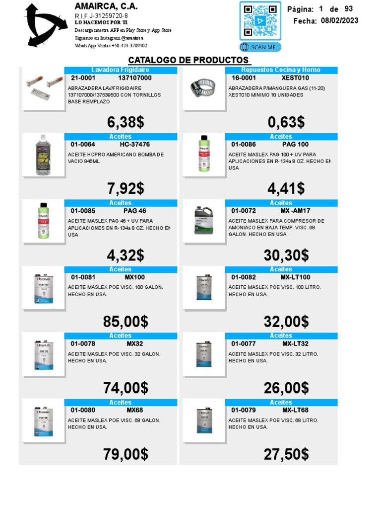 Catalogo de Productos Amairca 08-02-2023 | PDF | Cambio tecnológico ...