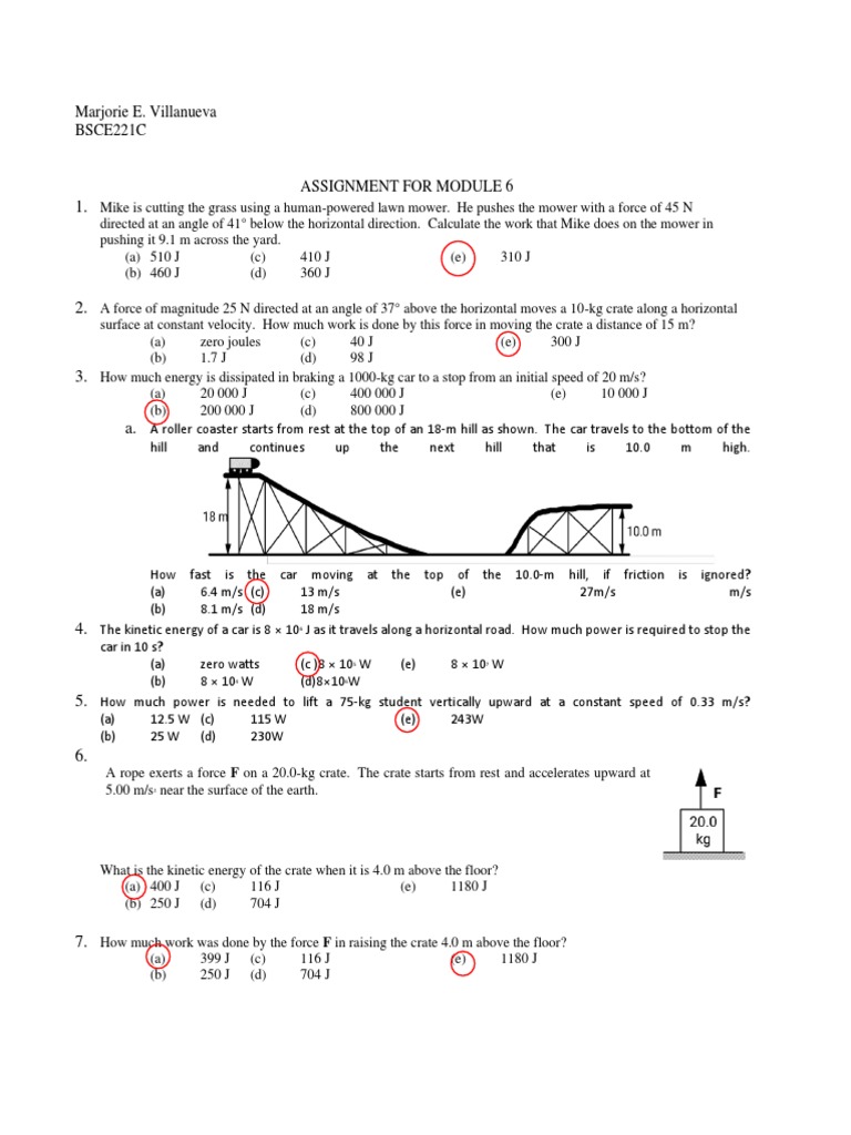 Assignment For Module6 - Villanueva M | PDF | Force | Metrology