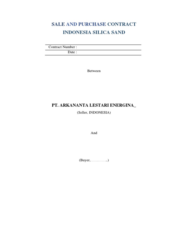 Contract Silica Sand CIF | PDF | Business