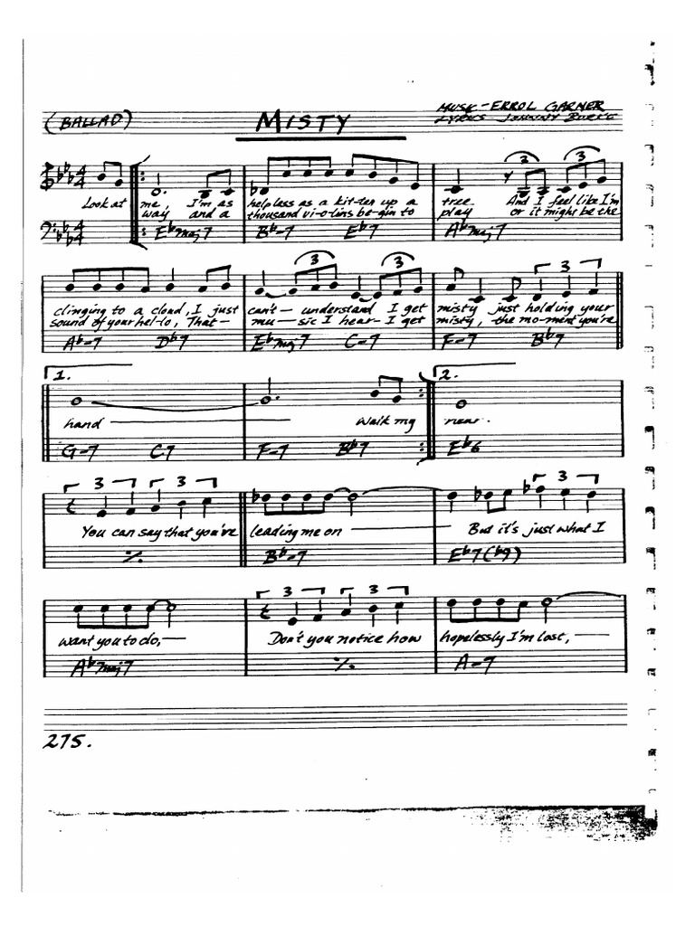 Misty - Vocal Real Book | PDF