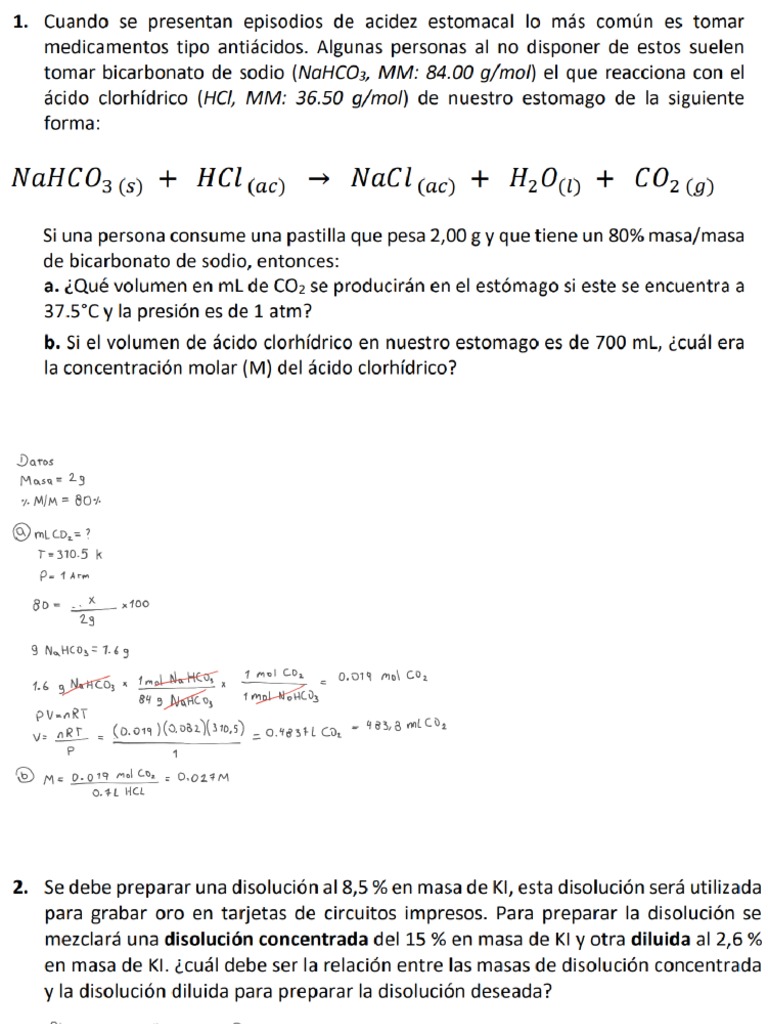 Taller de Disoluciones | PDF