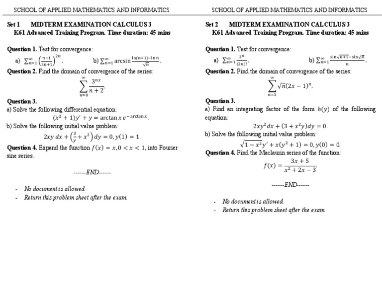 MI1046 Midterm 20182 Question | PDF | Function (Mathematics) | Differential Calculus