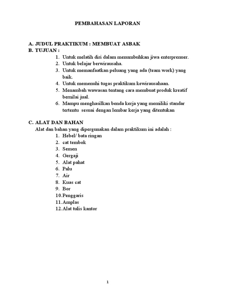 Laporan Membuat Asbak Nazwa | PDF