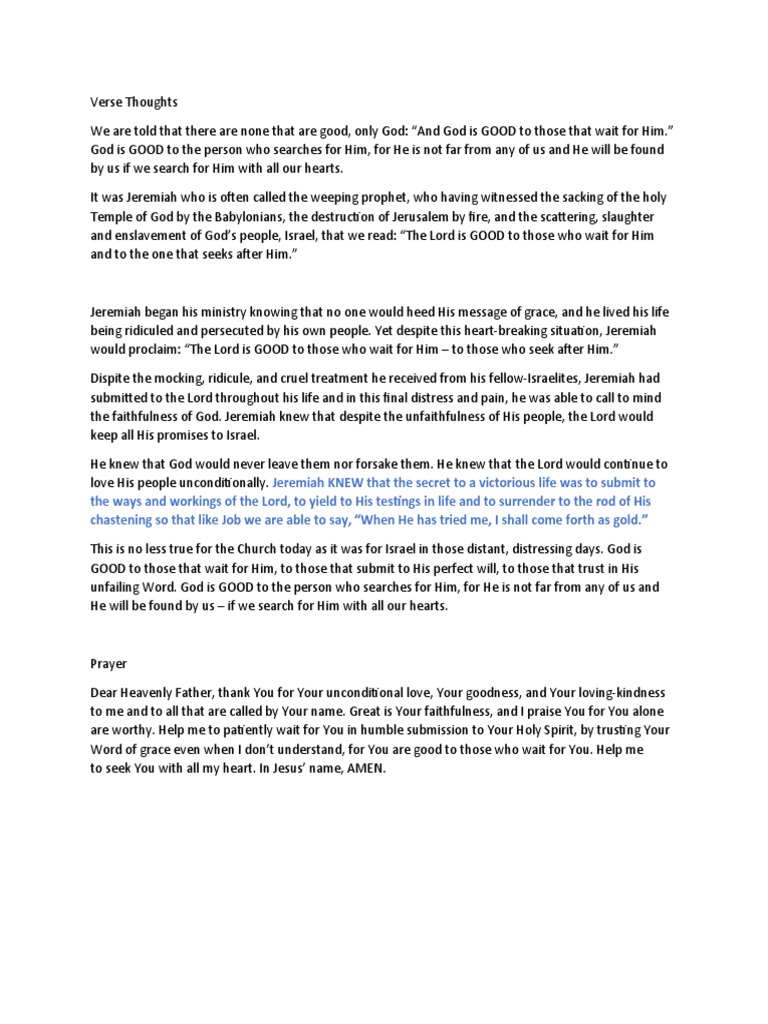 Document | PDF | Jeremiah | God The Father