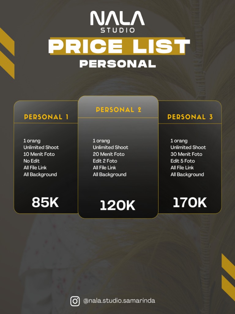 Price List Nala Studio | PDF