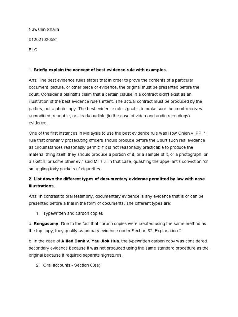 Documentary Evidence | PDF | Evidence | Judiciaries