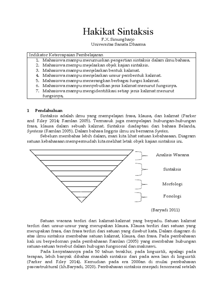Hakikat Sintaksis | PDF